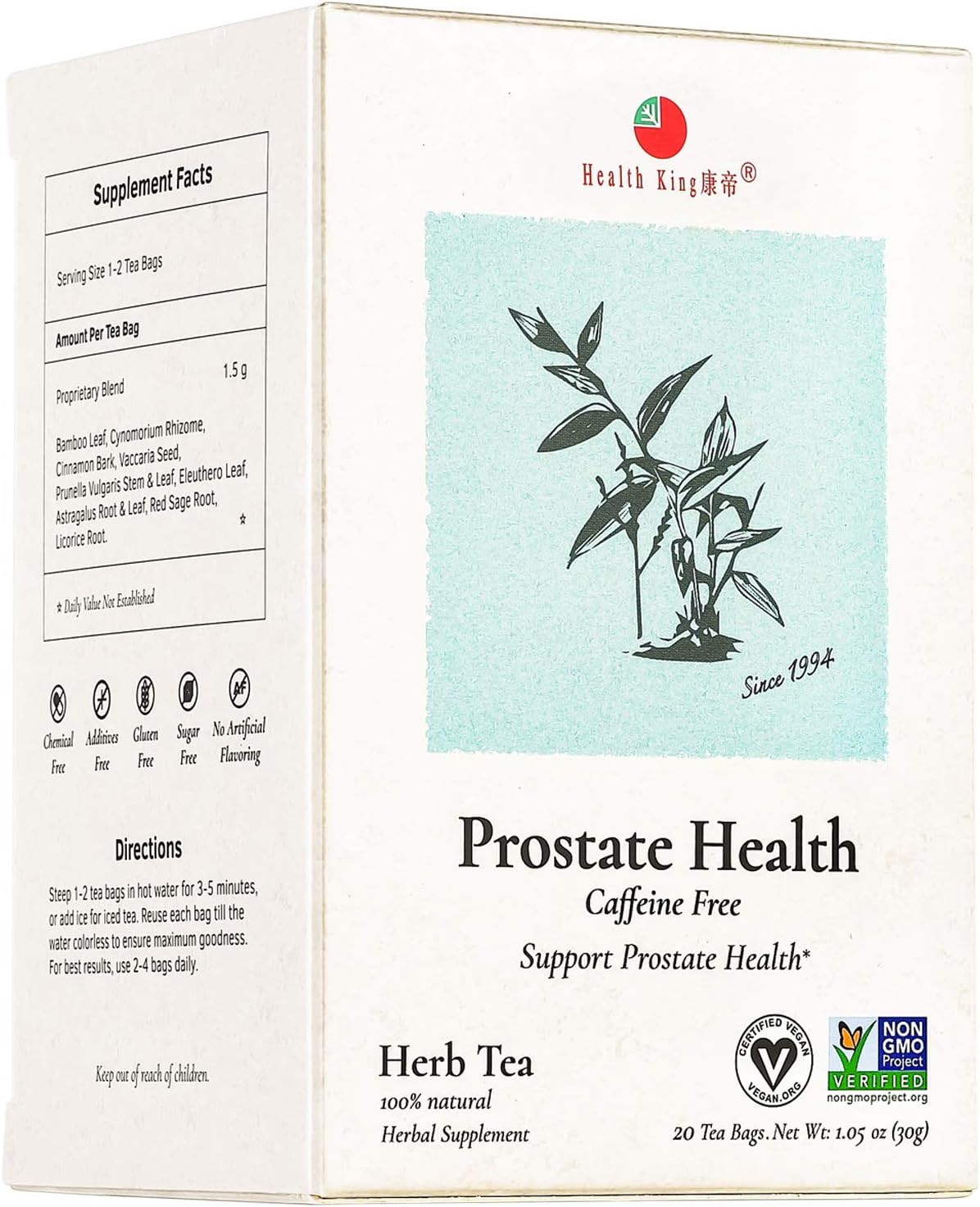 Amazon.com : Health King Herbal Tea, Prostate Health, 20 Tea Bags (Pack ...