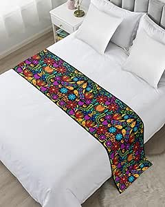Amazon.com: Colorful Spring Floral Bed Runners for Cal King Size Bed, Decorative Bed Throws for ...
