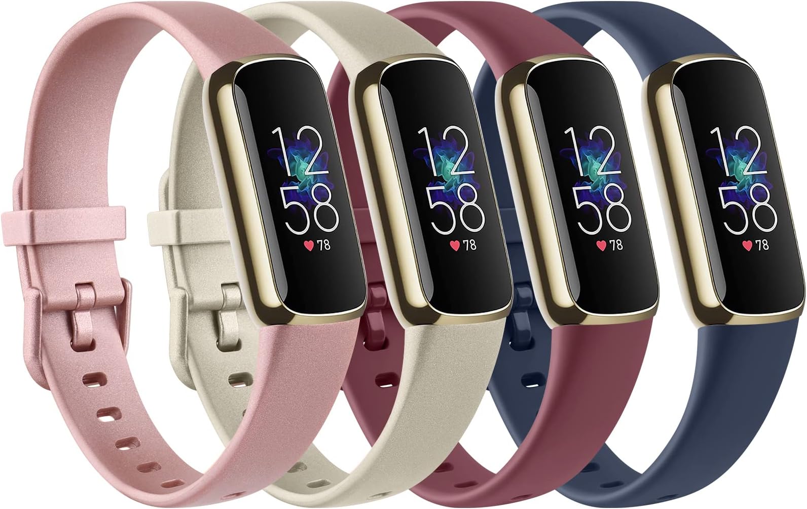 4 Pack Sport Bands Compatible with Fitbit Luxe Bands for Women Men ...