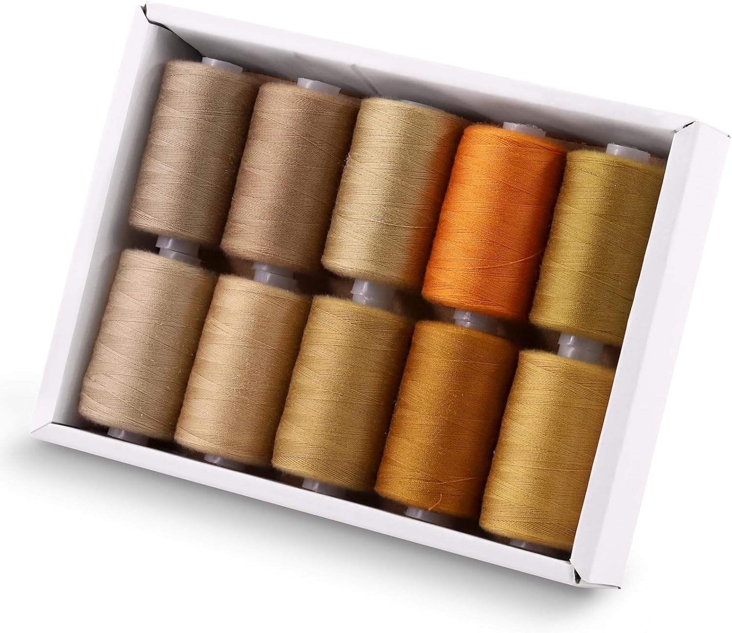 Tanstic 10Pcs Sewing Thread Set, 10 Colors Polyester Thread, 1093 Yards ...