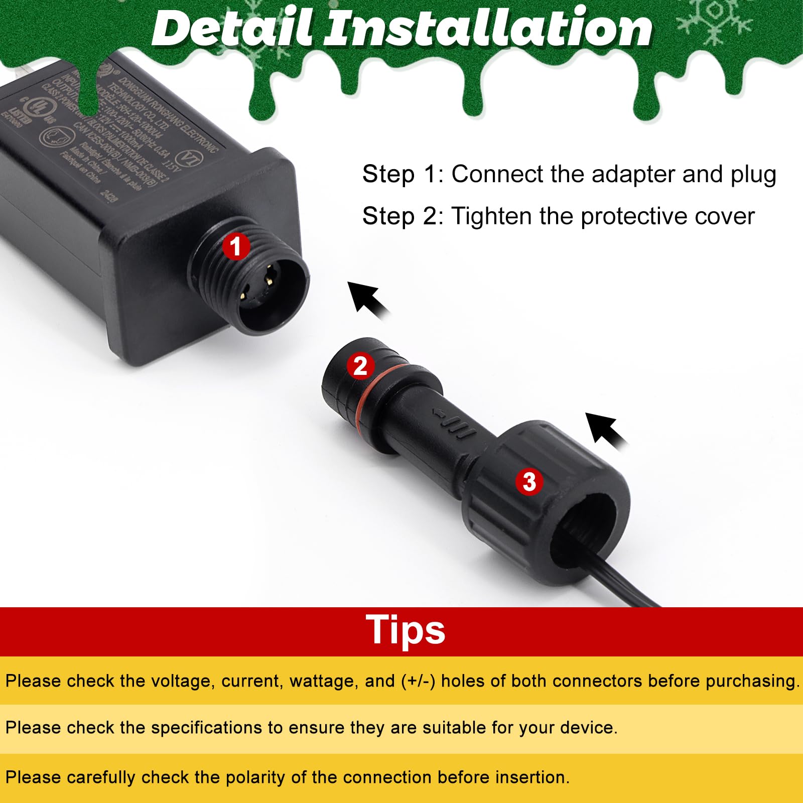 Snapklik.com : 2 Pcs Replacement Yard Inflatable Adapter, LED ...