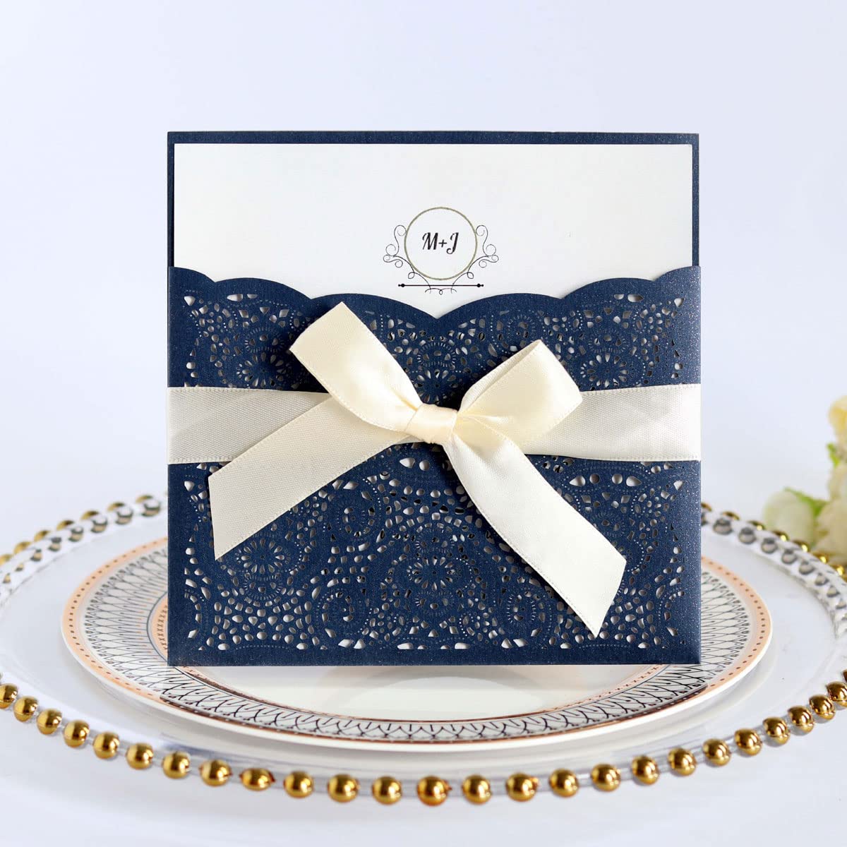 Invitaciones De Cinta Azul También Hicimos Menús Y Etiquetas Para