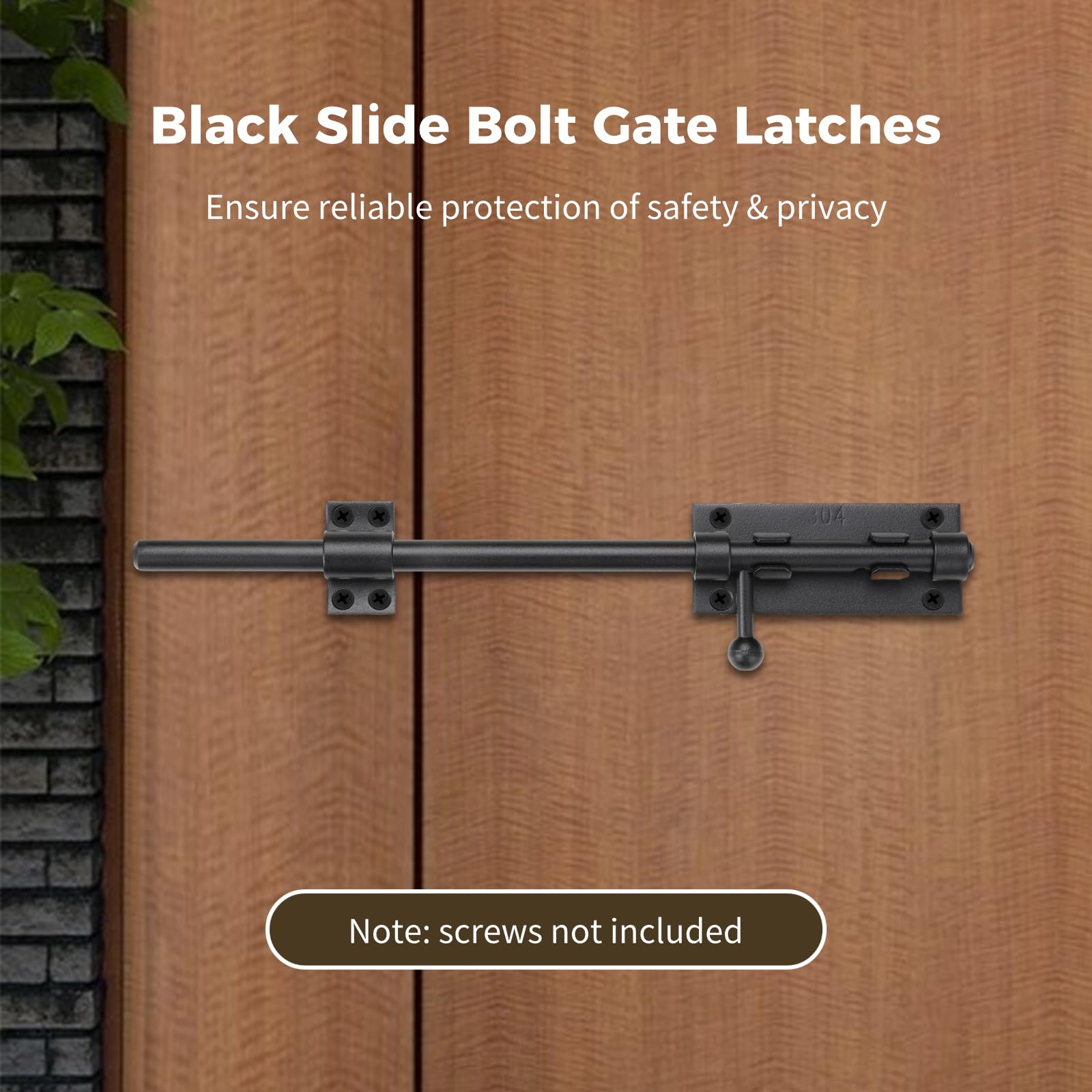 Snapklik.com : 2 Packs 12" Slide Bolt Latches, Heavy-Duty 304 Stainless ...