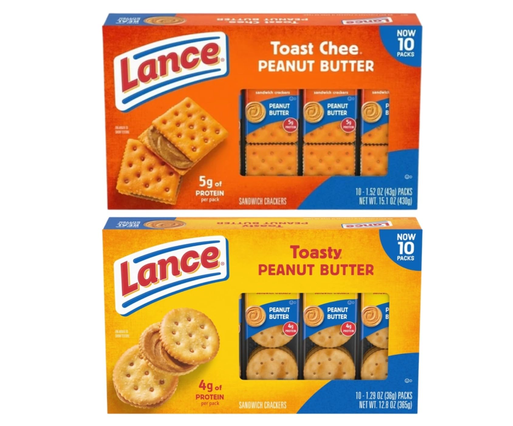 Buy Lance Sandwich Crackers, Toasty Peanut Butter and ToastChee Peanut ...