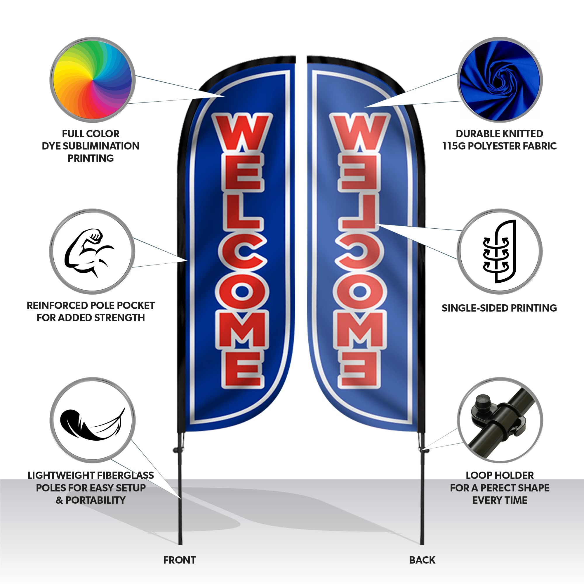 Snapklik.com : LookOurWay Feather Flag Set - 5ft Tall Advertising ...