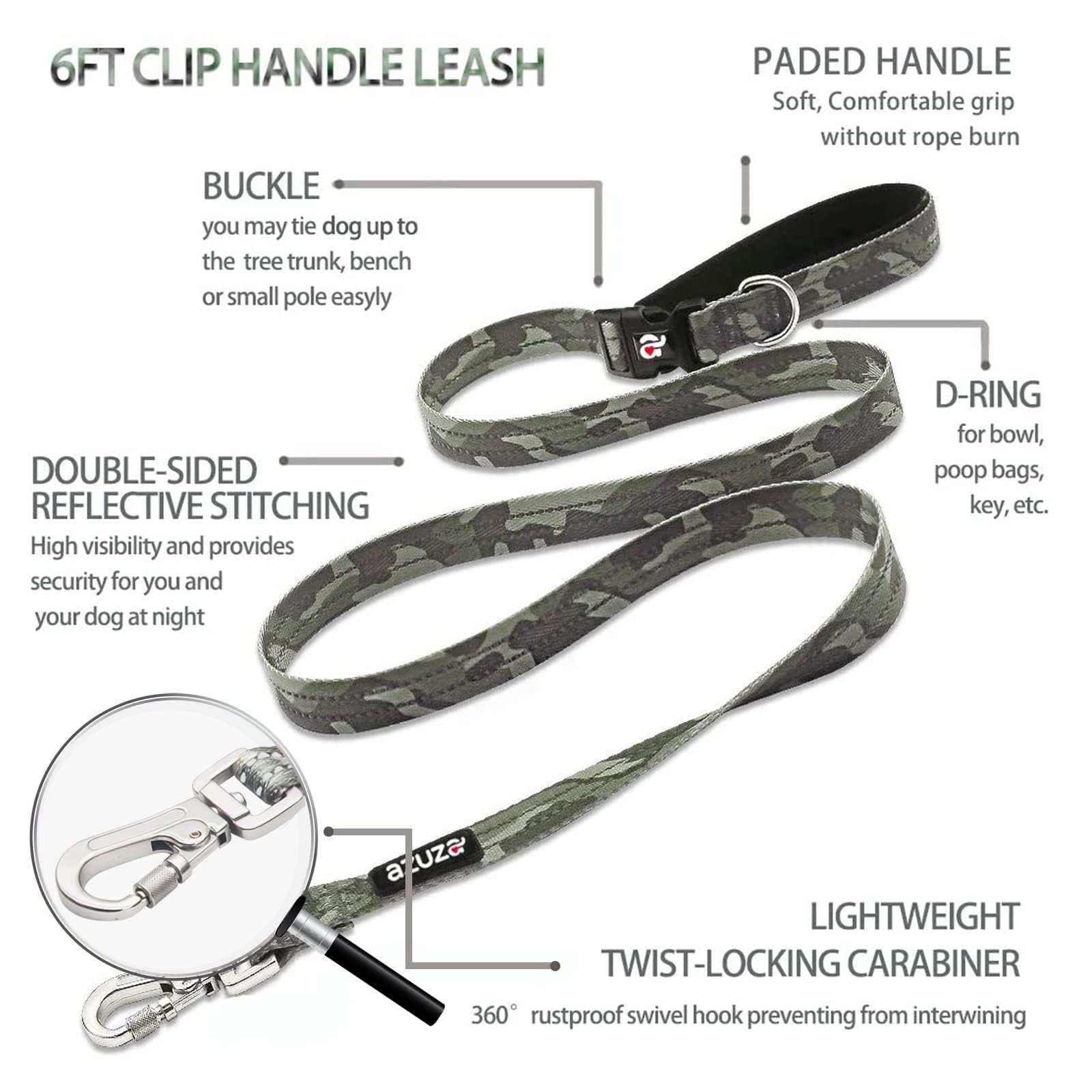 Snapklik.com : Azuza Reflective Dog Collar And Leash Set