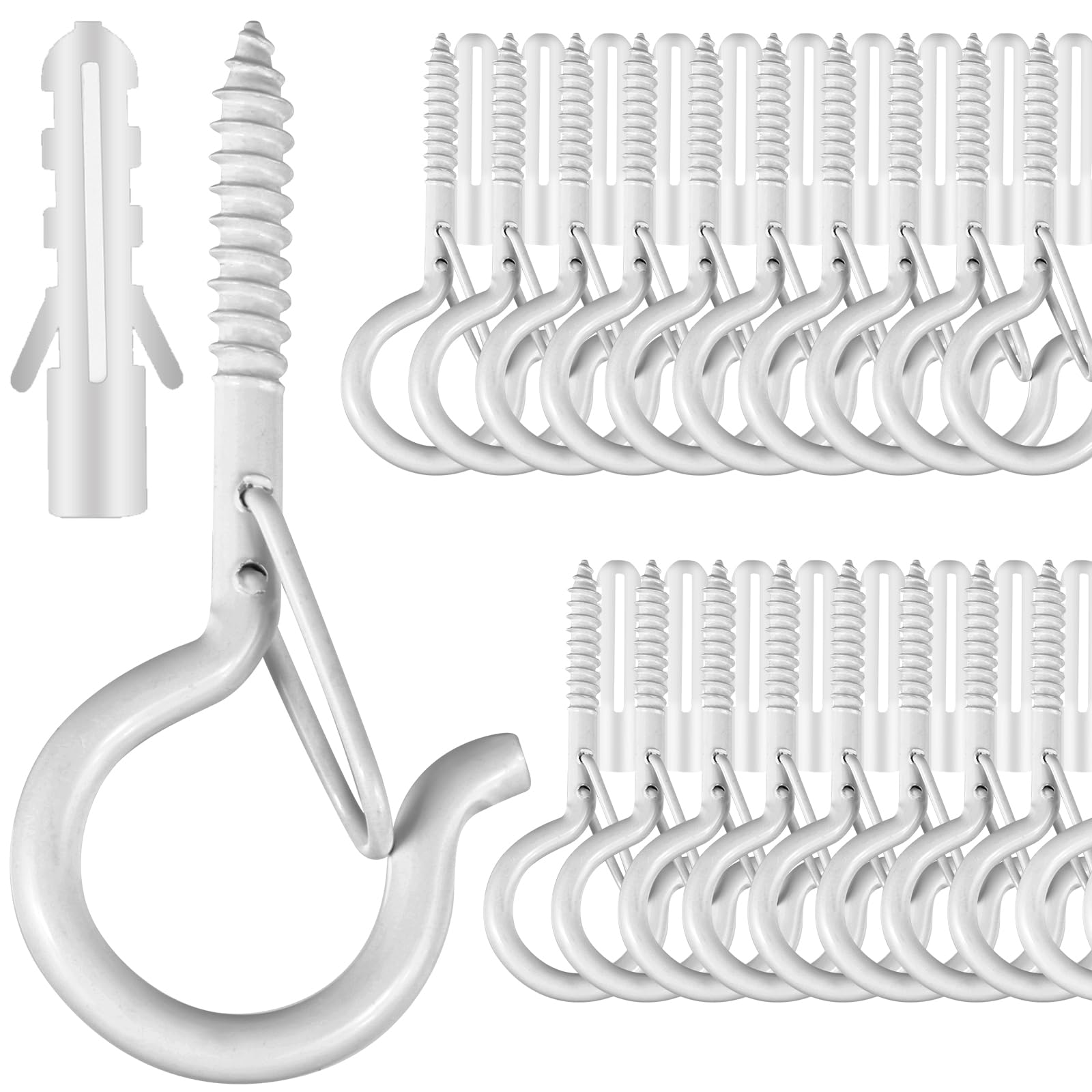 Amazon.com: FSAH 25 PCS Screw-in Hooks for Outdoor String Lights, Q ...