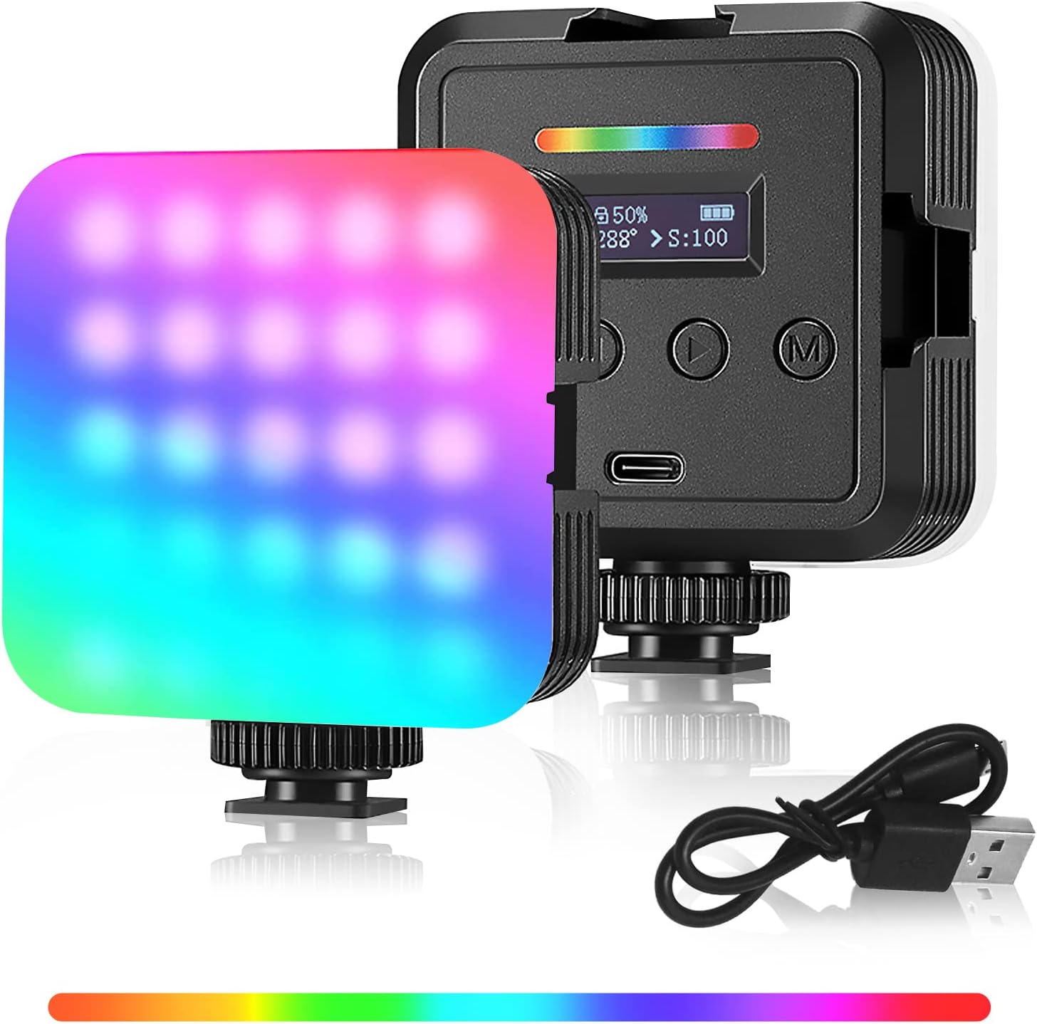 Amazon.com : RGB Camera Light, RGB Video Light on Camera 360° Full ...