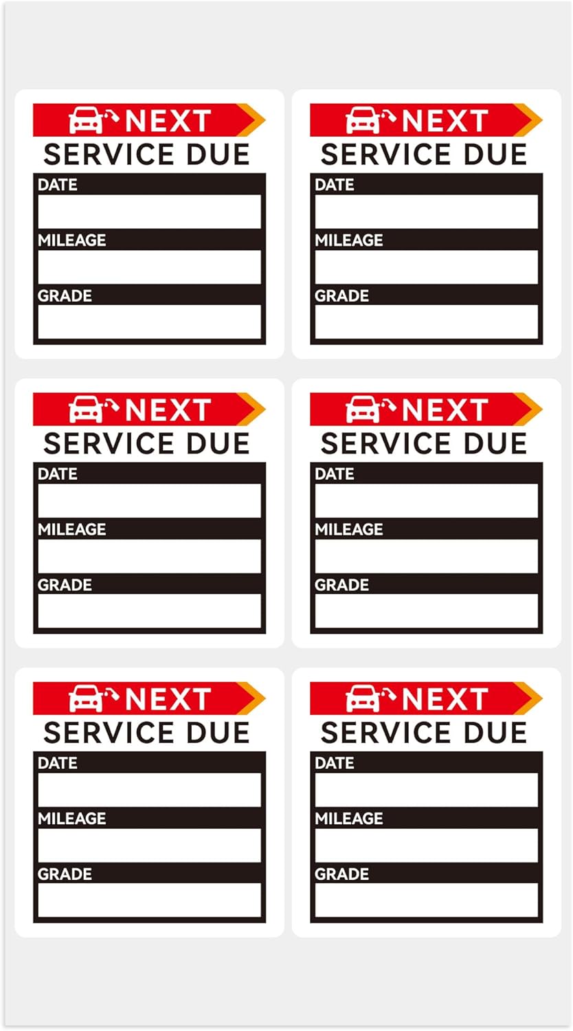 Amazon.com: frtzal Oil Change Stickers,300pcs 2x2 Inches Oil Change ...