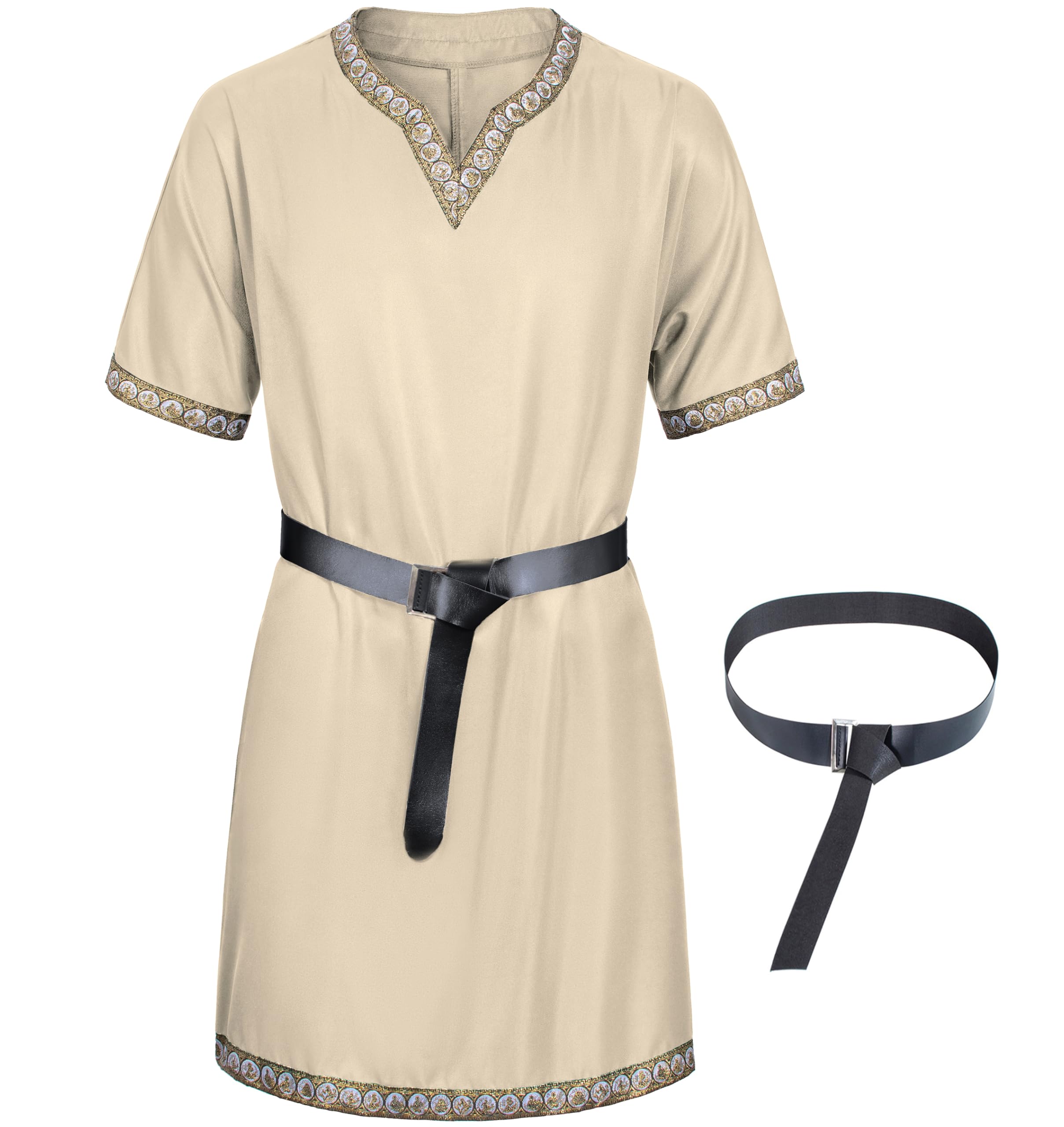 Amazon.com: Mens Medieval Costume Viking Pirate Tunic Knight Warrior ...