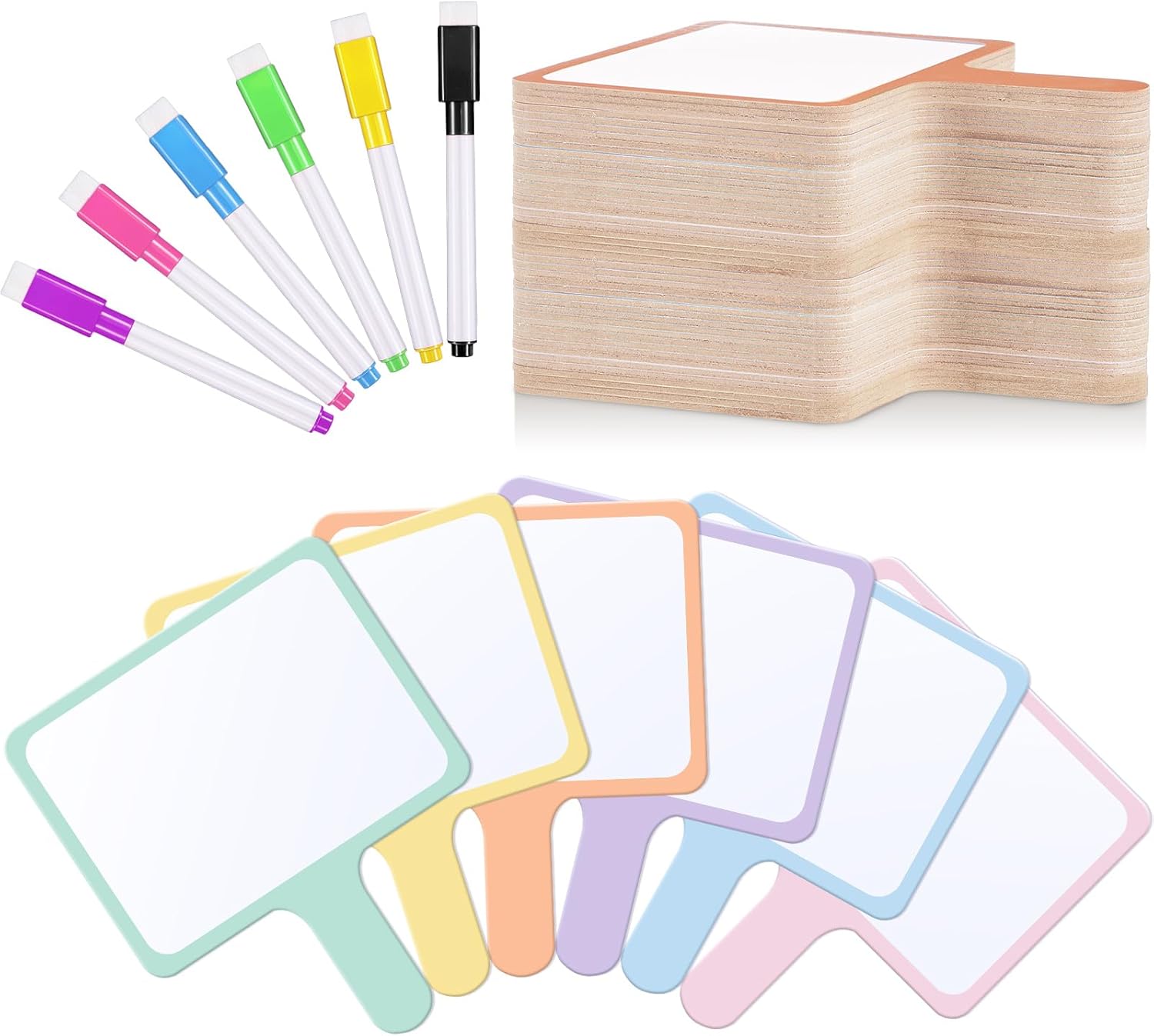 Amazon.com : Henoyso 48 Pcs Dry Erase Answer Paddle with Markers ...