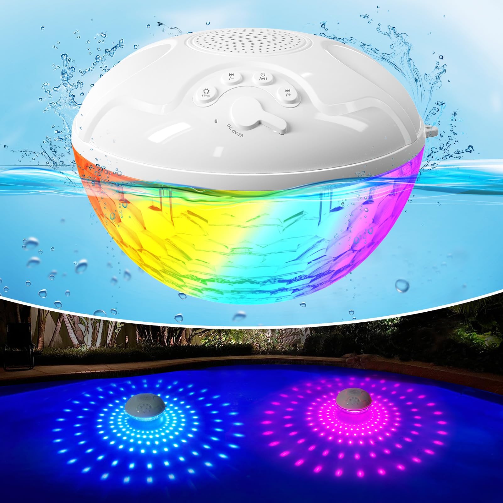 Amazon.com: Uekar's RGB Color Changing Bluetooth Speaker, Hot Tub ...