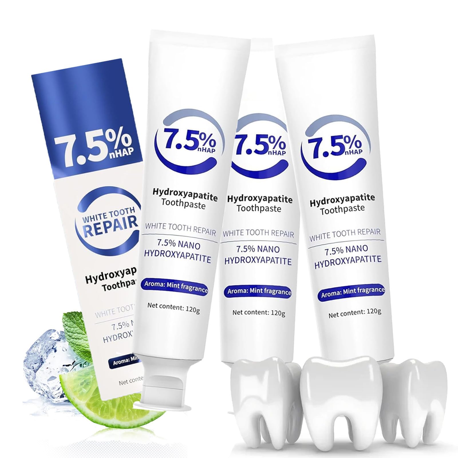 Amazon.com : 7.5% Hydroxyapatite Toothpaste， Hydroxyapatite Toothpastes ...