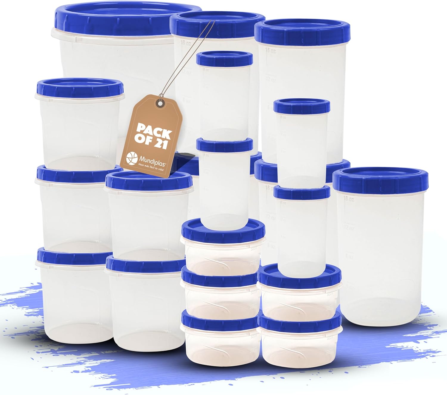 Amazon.com: Mundiplas Food Storage Containers - Set of Plastic Jars ...