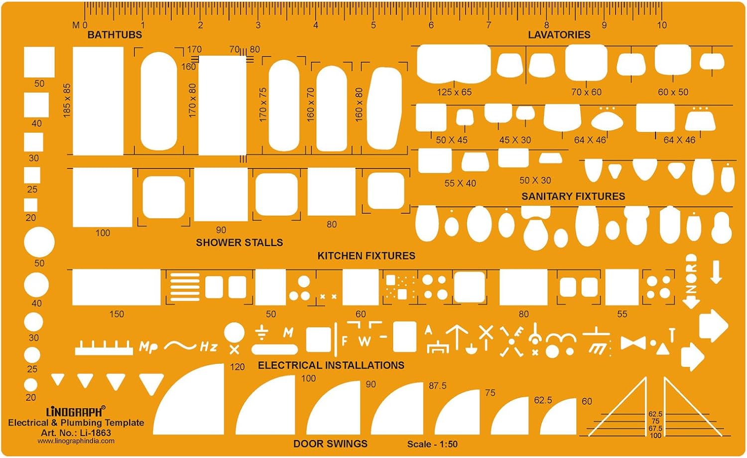 Amazon.com : Linograph Electrical and Plumbing Template Sanitary ...
