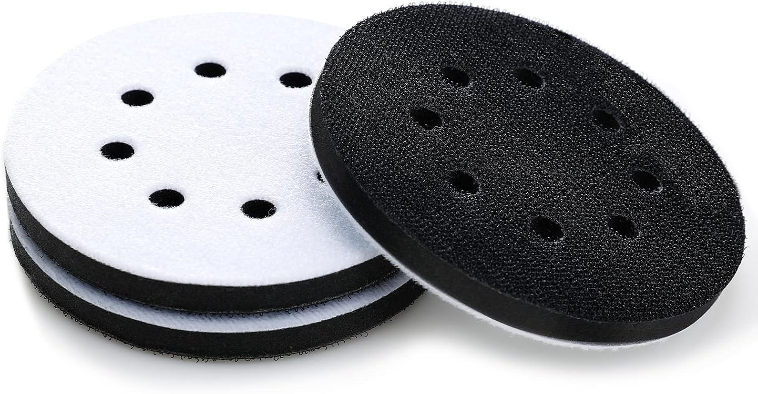 3 Pieces 5 Inch Interface Buffer Pad, Gibolin 8-Hole Hook and Loop Soft ...