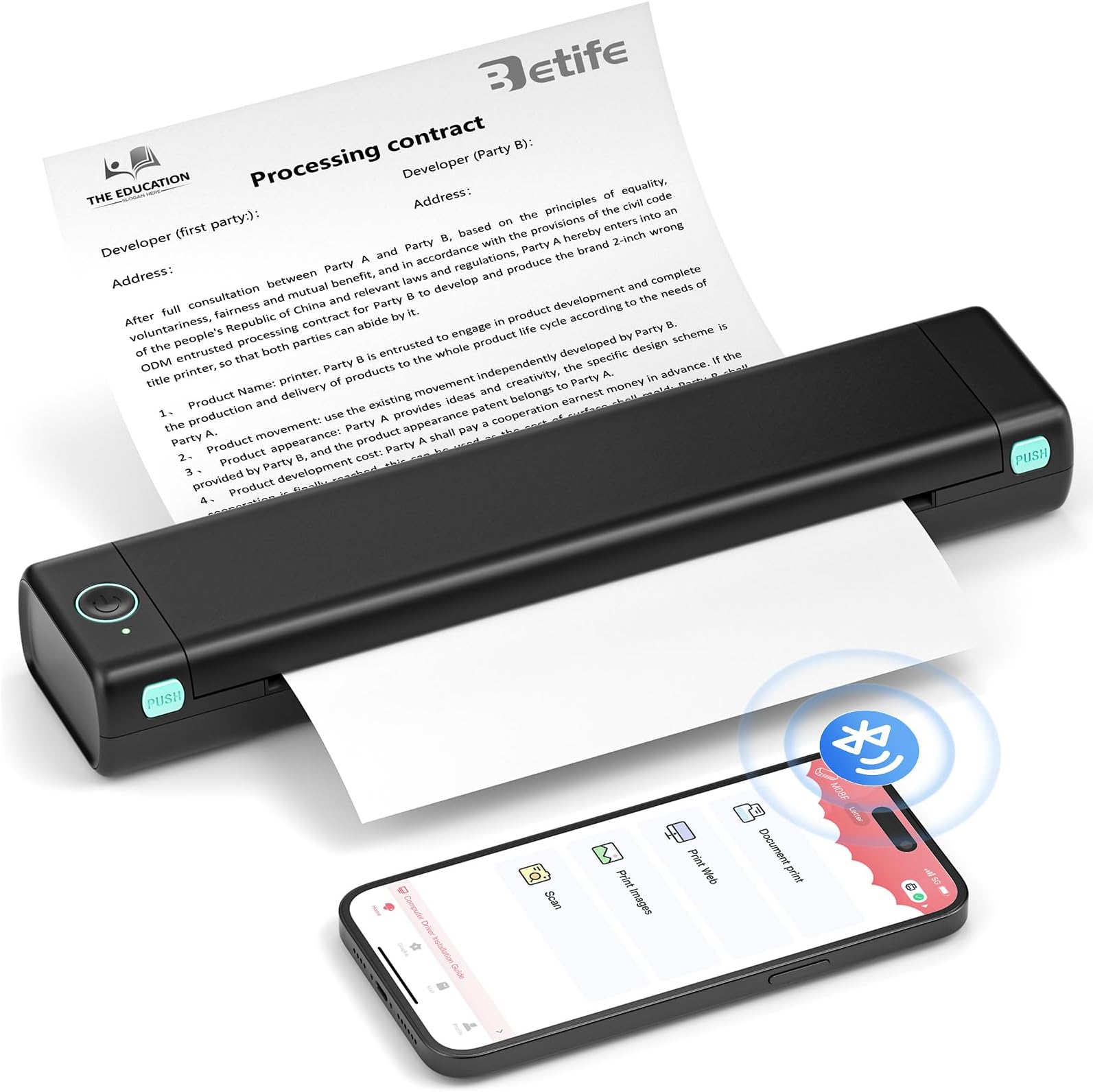 Amazon.com: PhoPRT M08F Portable Printer,Thermal Portable Printers ...