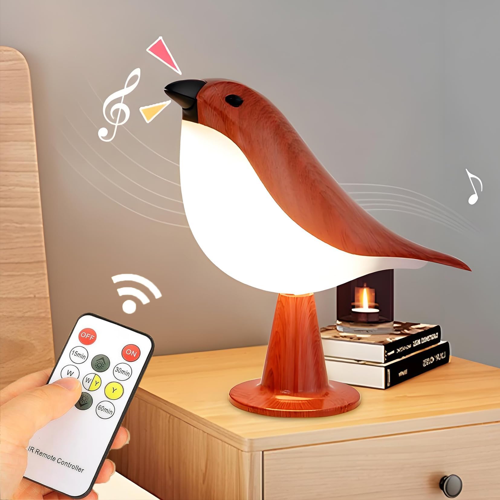 VoMii Small Bird Table Lamp, Cordless Desk Lamp, Touch Control & 3 ...