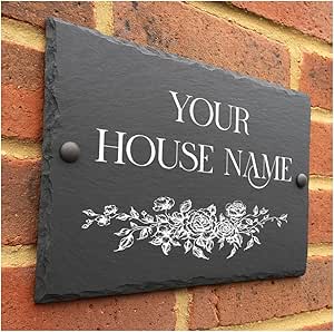 Crafted Memories - Rustic Slate House Sign | Personalized UV-Printed ...