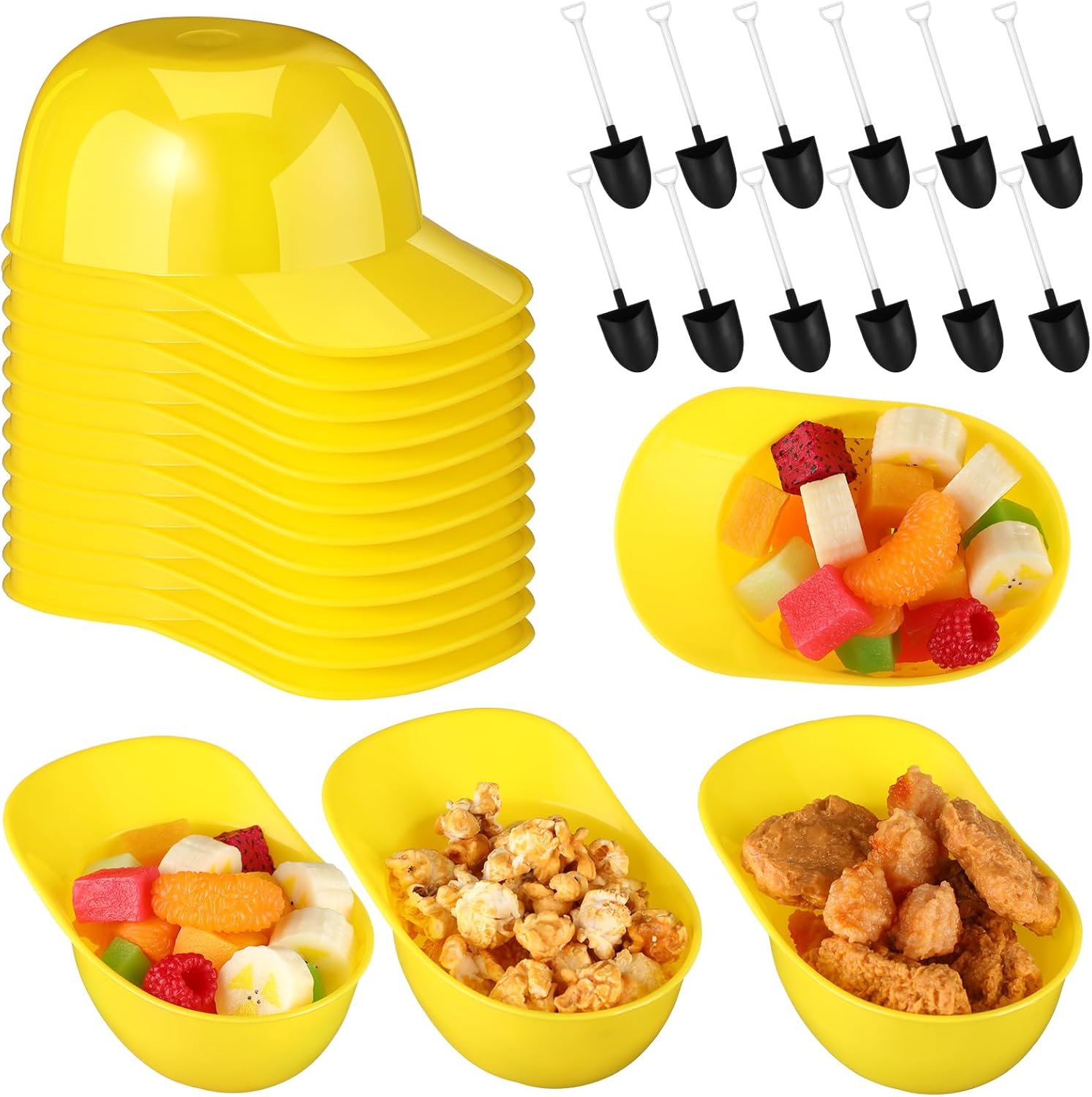 Amazon.com | Gejoy 12 Set Yellow Helmet Snack Ice Cream Bowl ...