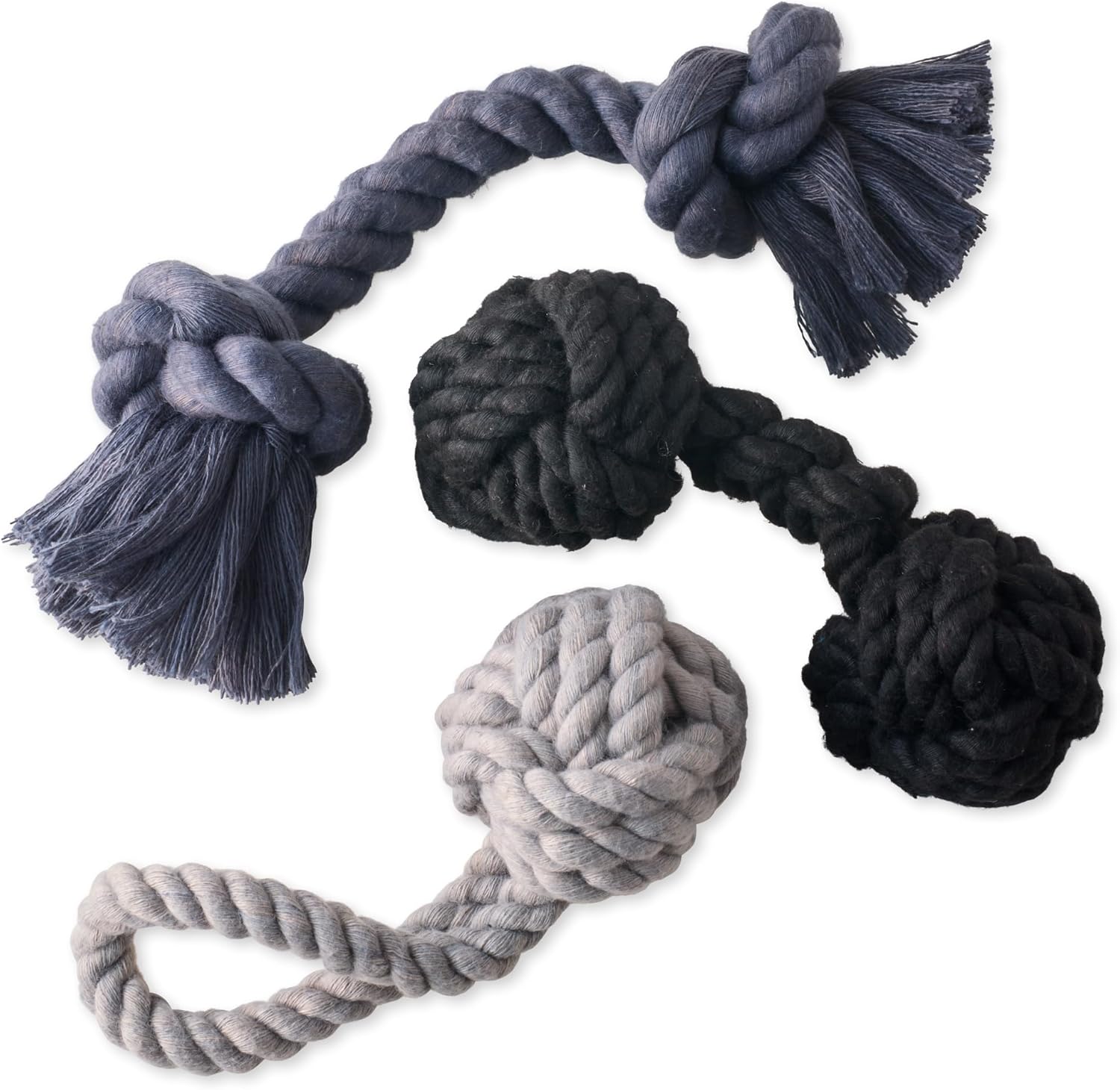 Pet Supplies : Pet Passion 3-Pack Organic Cotton Dog Rope Pull Toys for ...