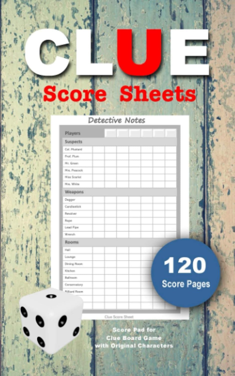 Amazon.com: CLUE Score Sheets: Score Pad for Clue Board Game with ...