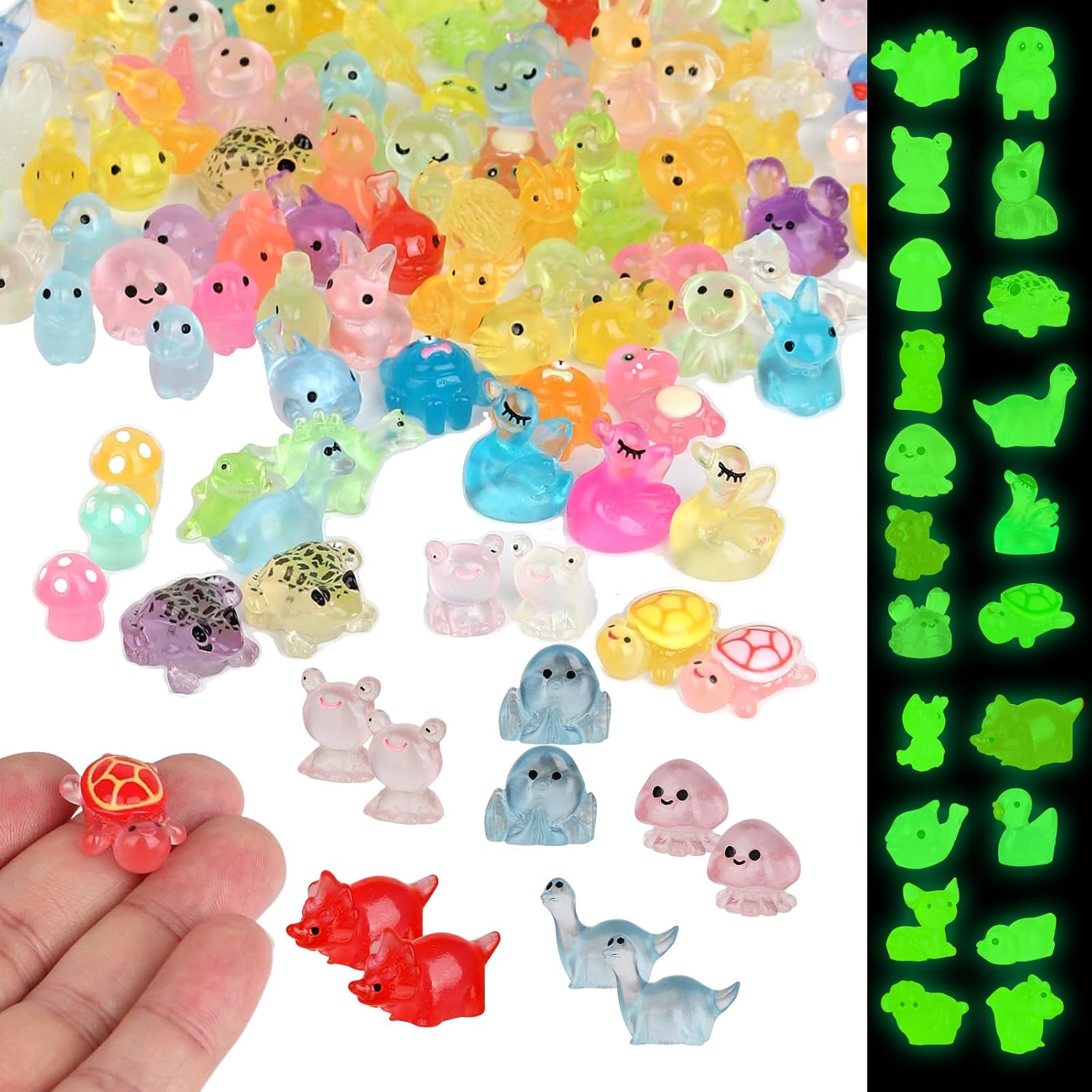 50 Pcs Mini Resin Animals Figures to Hide Tiny Variety Animals Bulk ...