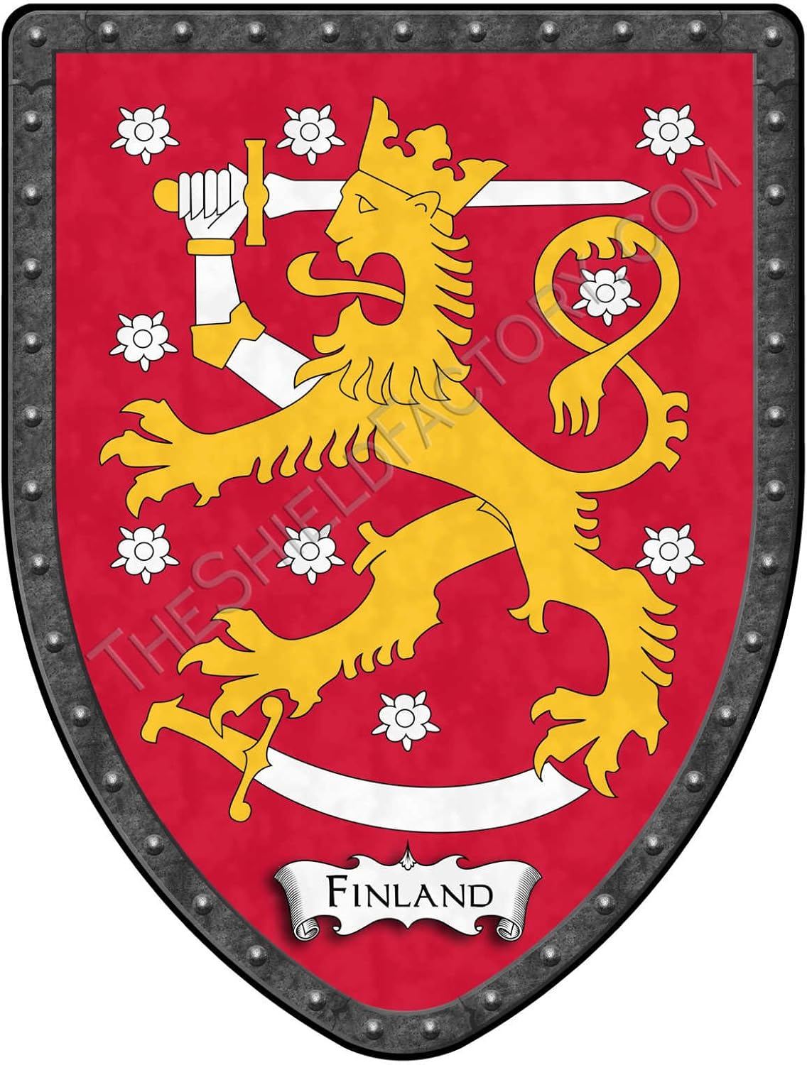 Amazon.com: Finland Coat of Arms Country Display Shield, Finnish Royal ...