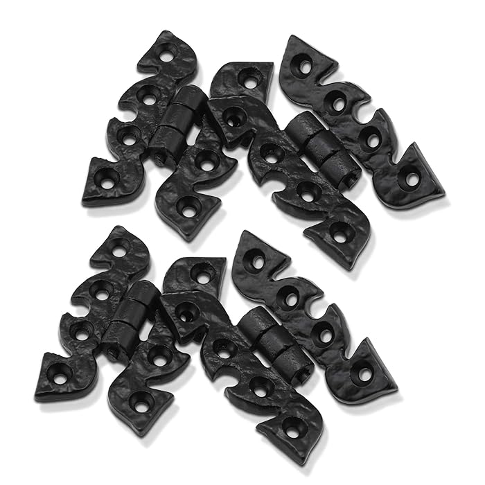Buy XFORT® 2 Pairs Black Butterfly Hinges with Rustic Ornate Design ...