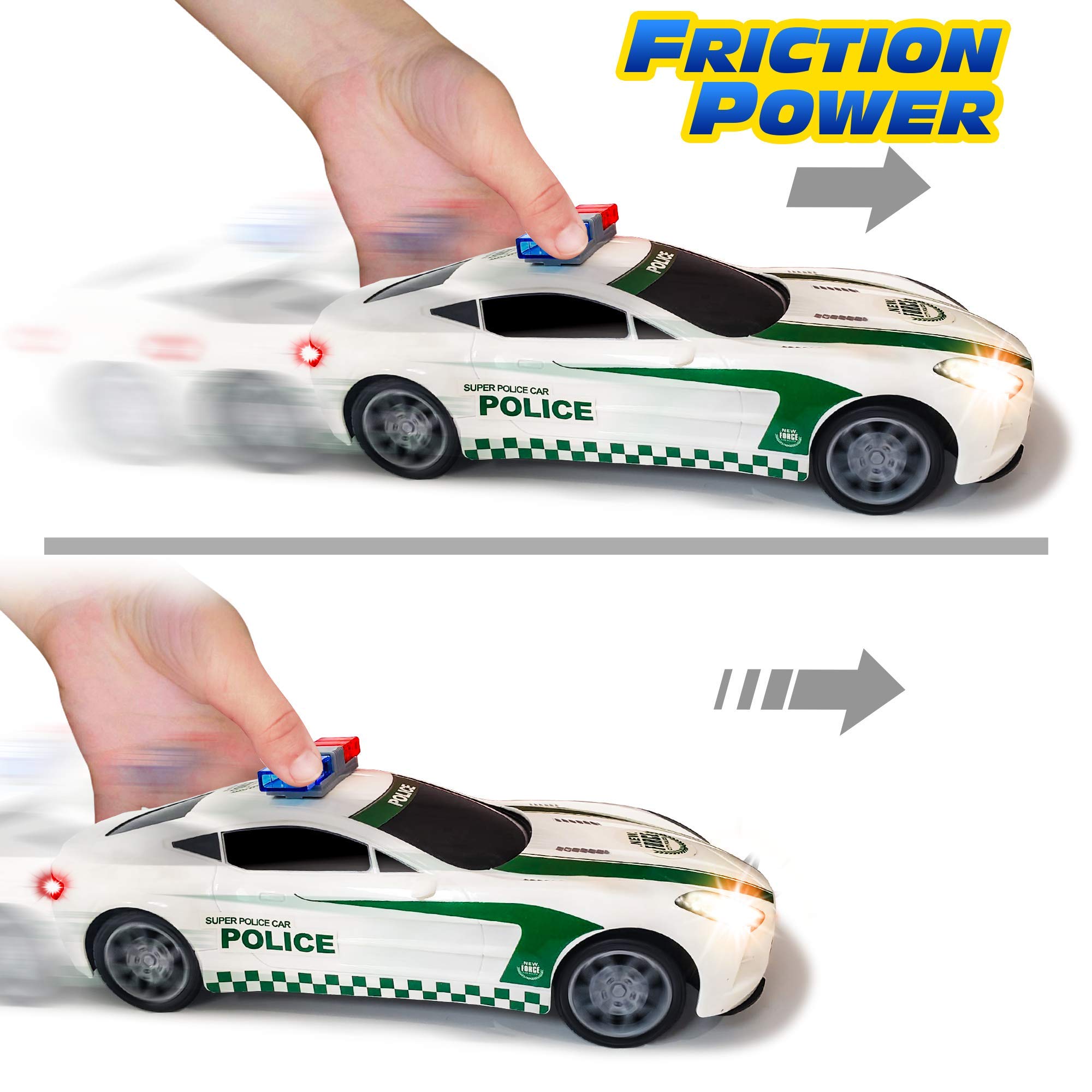 Buy ArtCreativity Light-Up Police Car with LED Headlights, Taillights ...