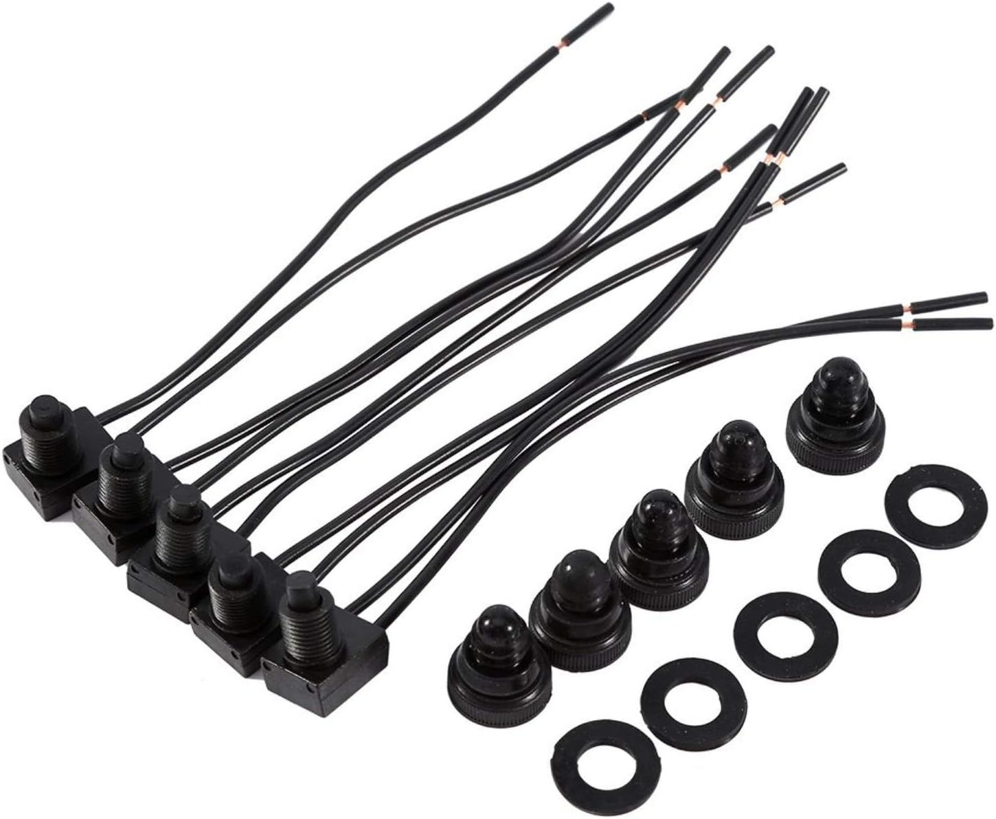 ECSiNG 5PCS 12mm Momentary Push Button Switch 5A 12V DC Waterproof ...