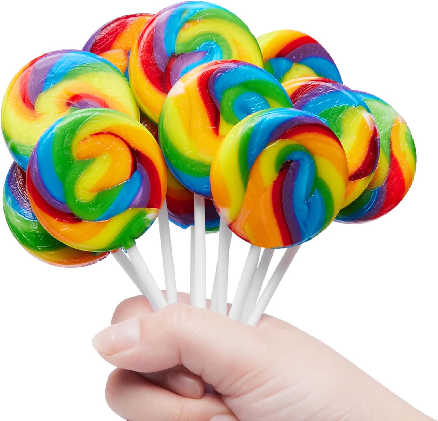 Amazon.com : Swirl Rainbow Lollipops Individually Wrapped Bulk, Rainbow ...