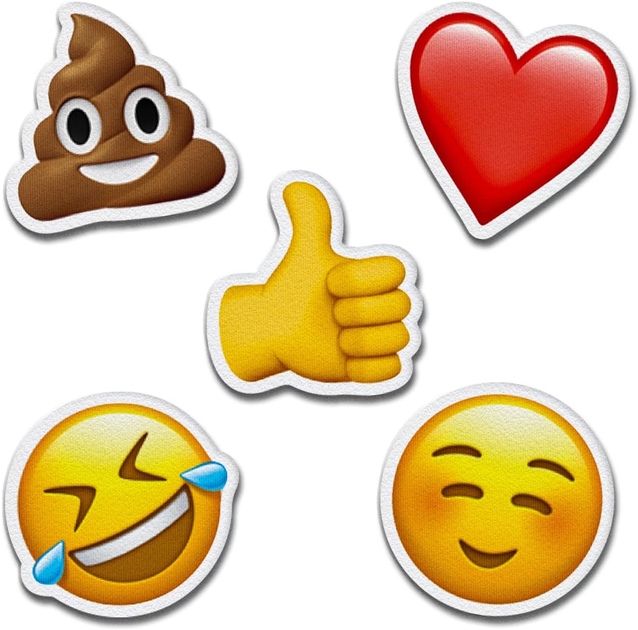 Amazon.com: Fun Emoji Stickers and Patches for Backpack and T-Shirt, 5 ...