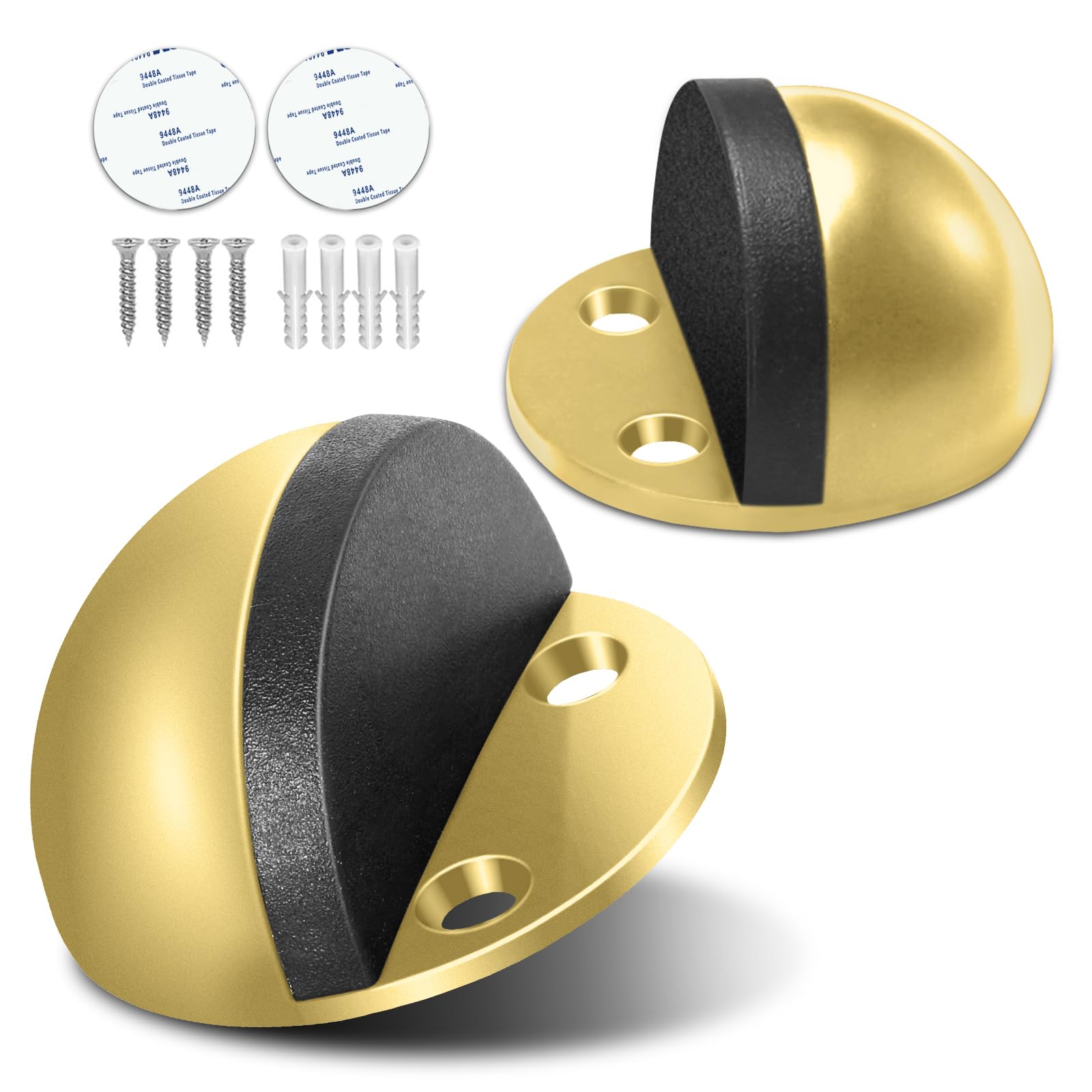 Snapklik.com : 2 Pack Door Stops Gold Self Adhesive Floor Door Stoppers ...
