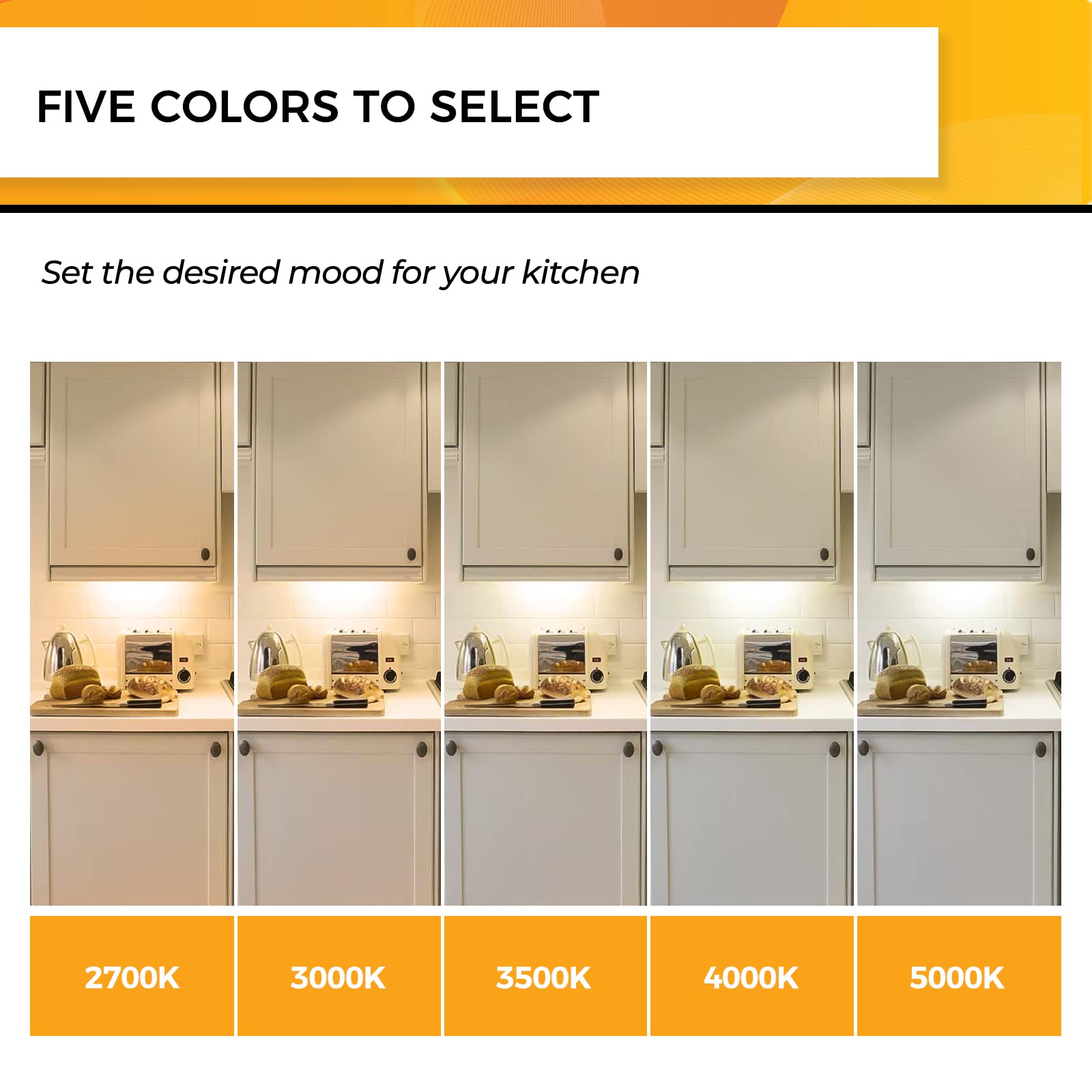 Snapklik.com : 28Inch Under Cabinet Lights Hardwired Or Plug In, 5CCT ...