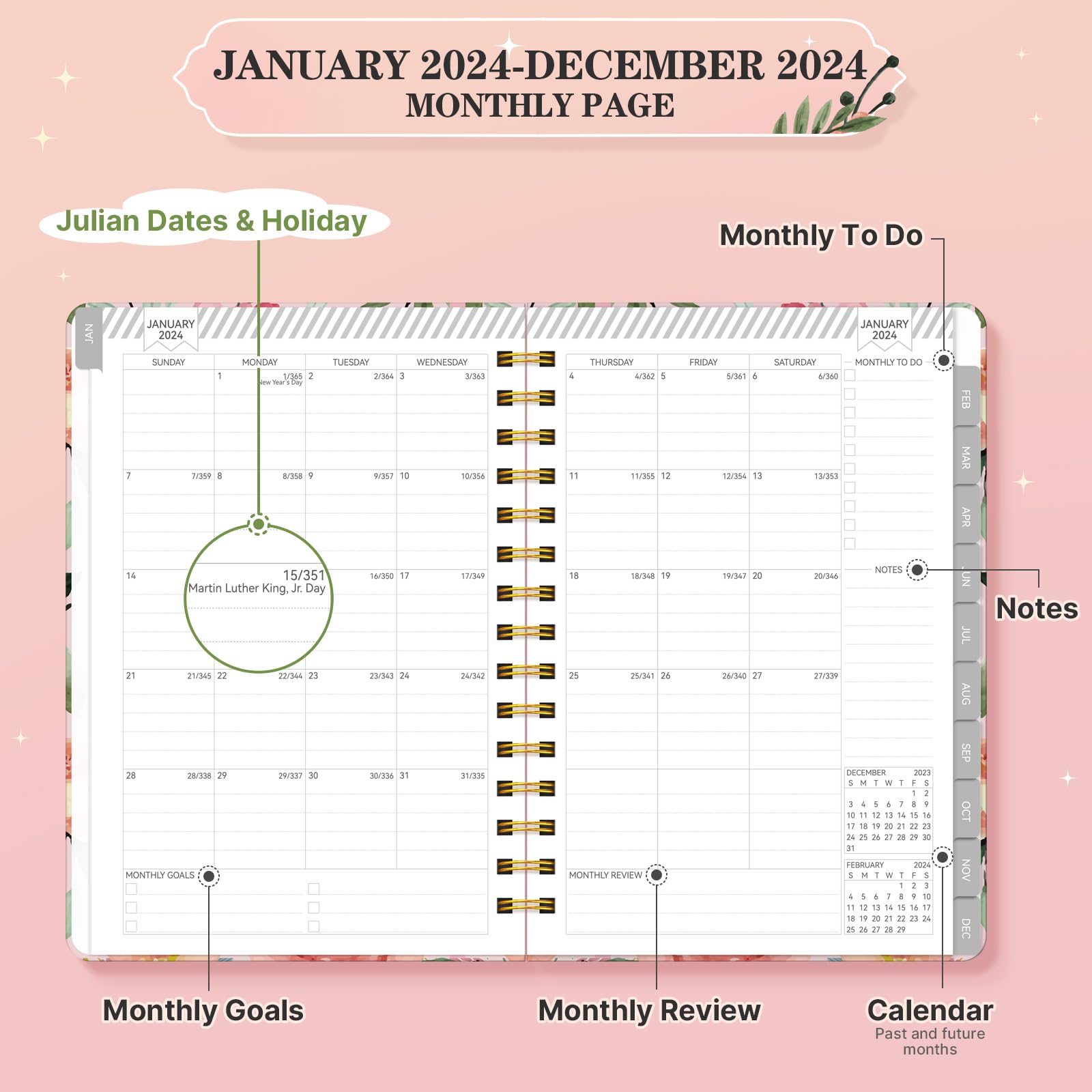 Snapklik.com : GETINK 2024 Planner Daily Weekly And Monthly For Women ...