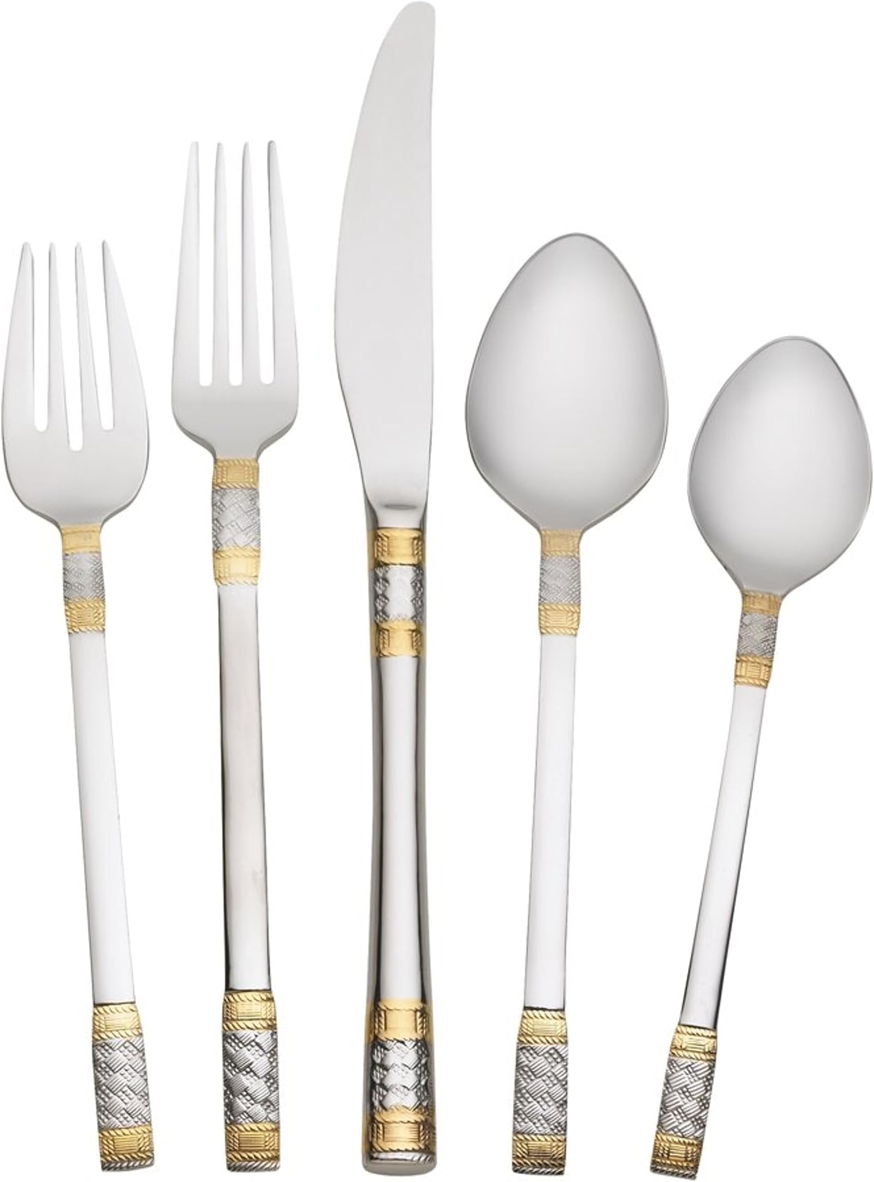 Amazon.com | Wallace Corsica Gold-Accent 65-Piece Flatware Set: Serving Sets