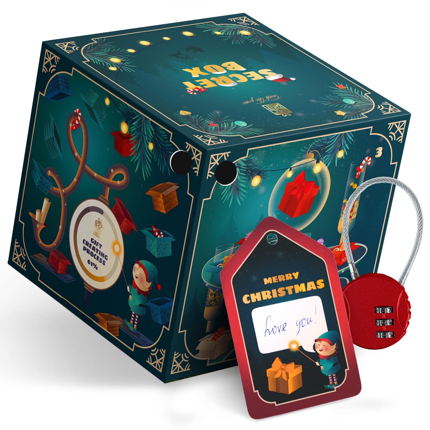 ESC WELT Secret Christmas Box - Creative Gift Box for Money, Vouchers and Gift Cards - Gift Box ...