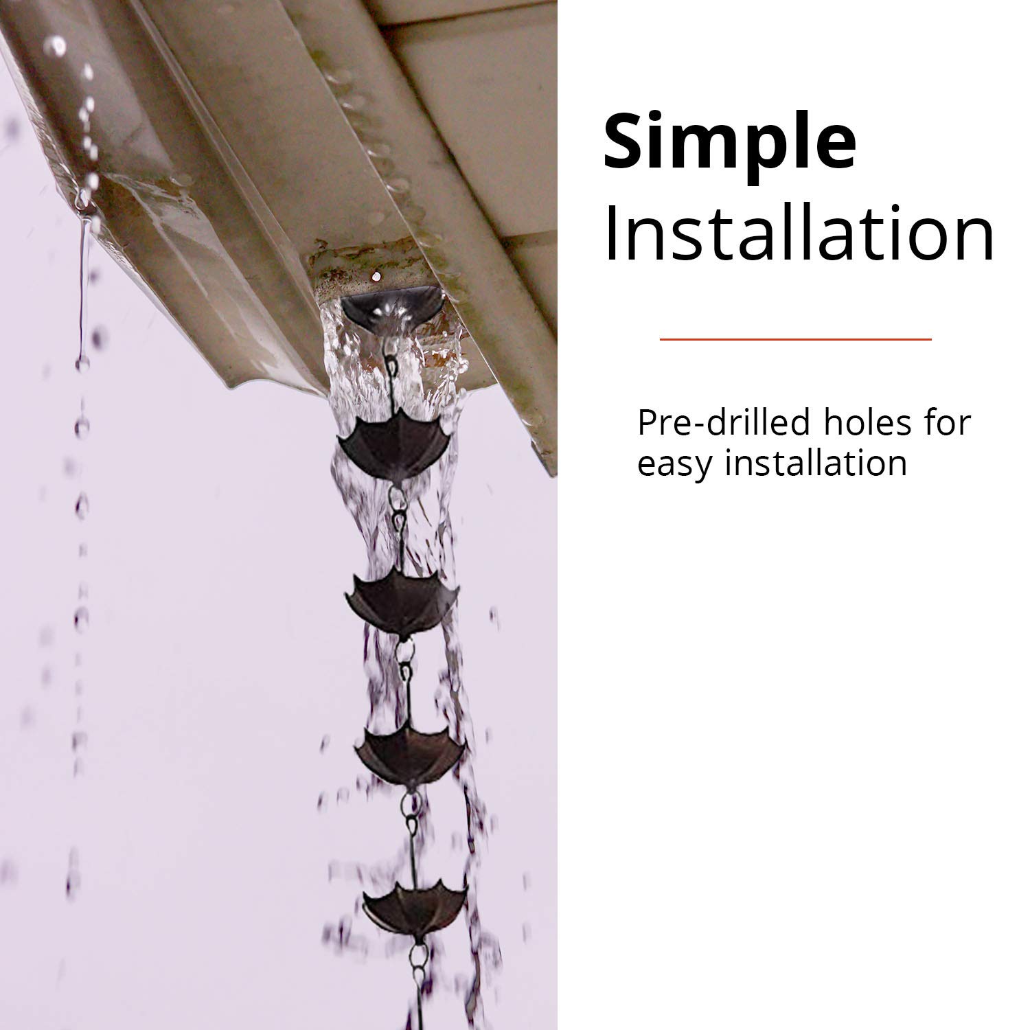 Snapklik.com : NACH Decorative Umbrella Rain Chain, Heavy Duty Cast ...