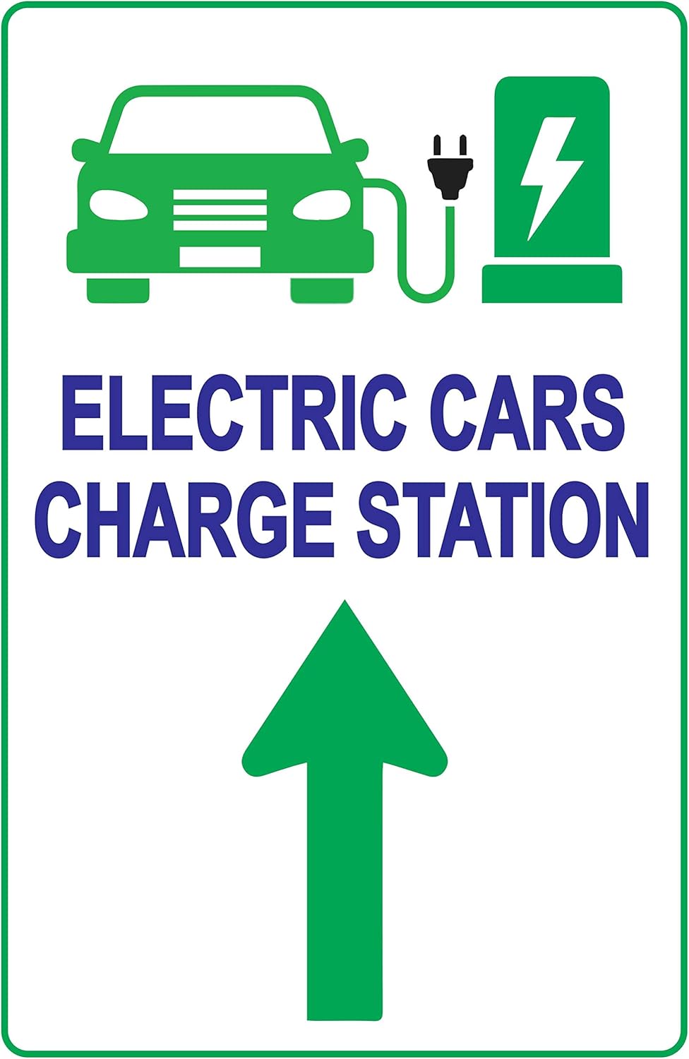 Amazon.com: Electric Vehicle Charging Station Sign – Direction for EV ...