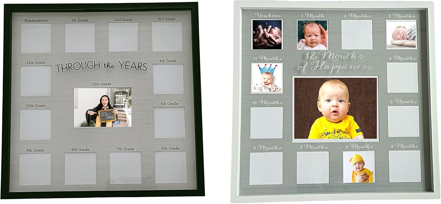 Amazon.com: YZH Baby’s First Year Collage Baby Frame, School Years ...