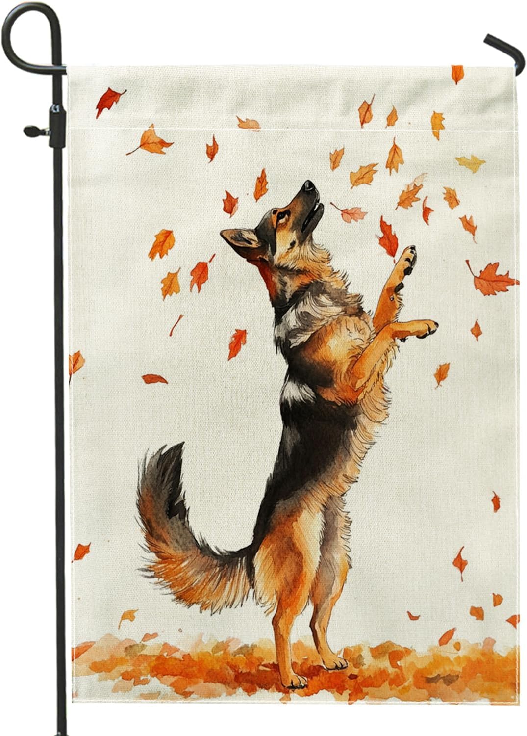 Amazon.com : TPHIHPT Fall Maple German Shepherd Garden Flags 12"x18 ...