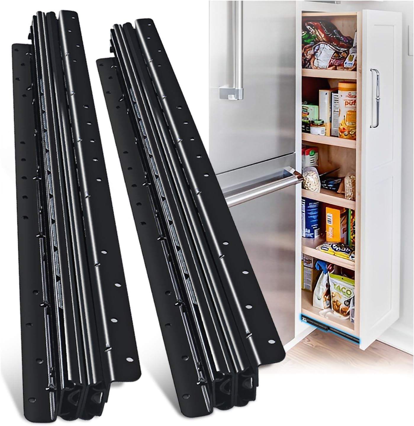 Extra Long Drawer Slides Full Extension 80 72 64 62 60 inch Heavy Duty ...