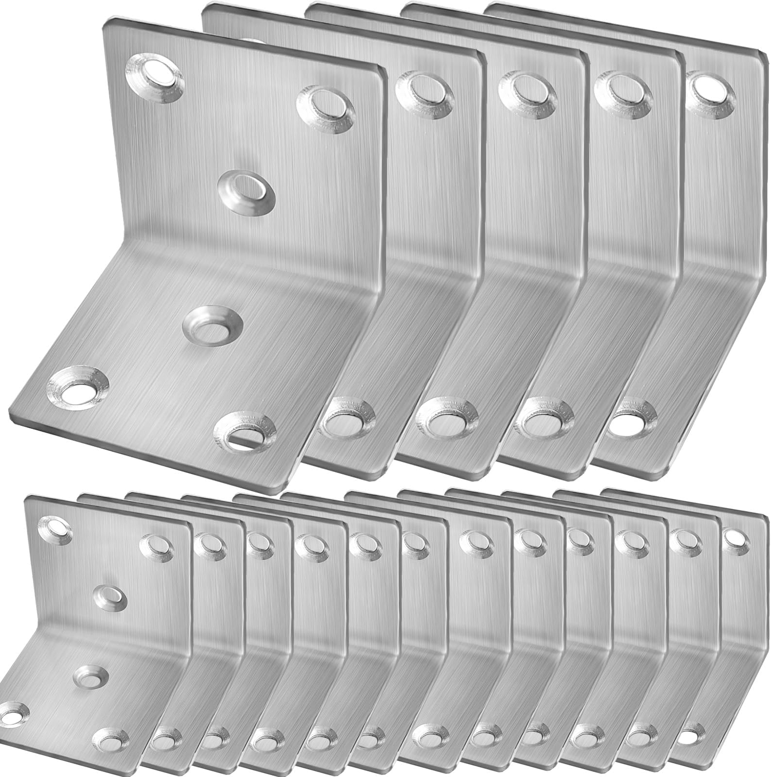 Amazon.com: 20Pcs Stainless Steel Angle Bracket, 1.6"x1.6"x1.6" Heavy ...
