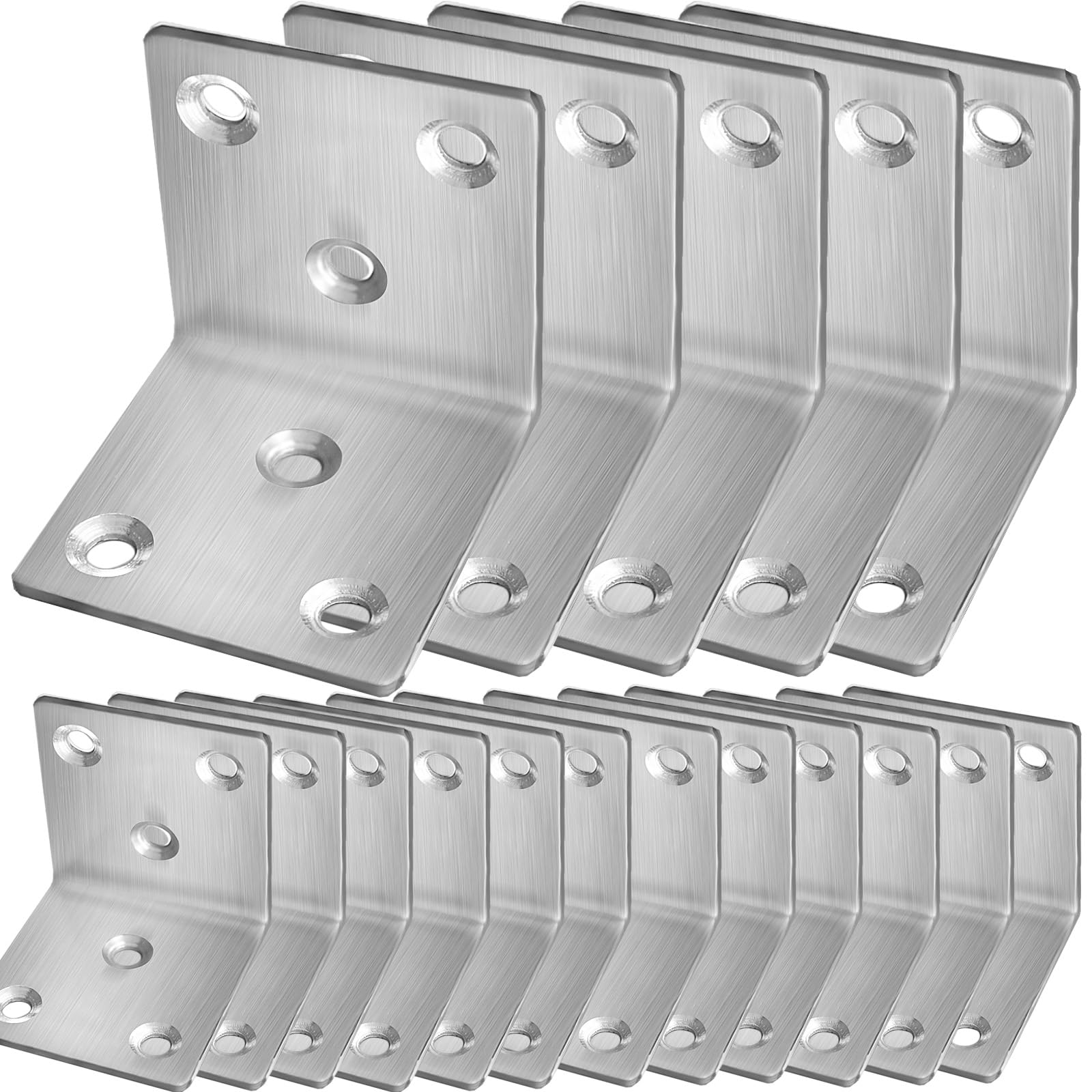 Snapklik.com : 20Pcs Stainless Steel Angle Bracket, 16"x16"x16" Heavy ...