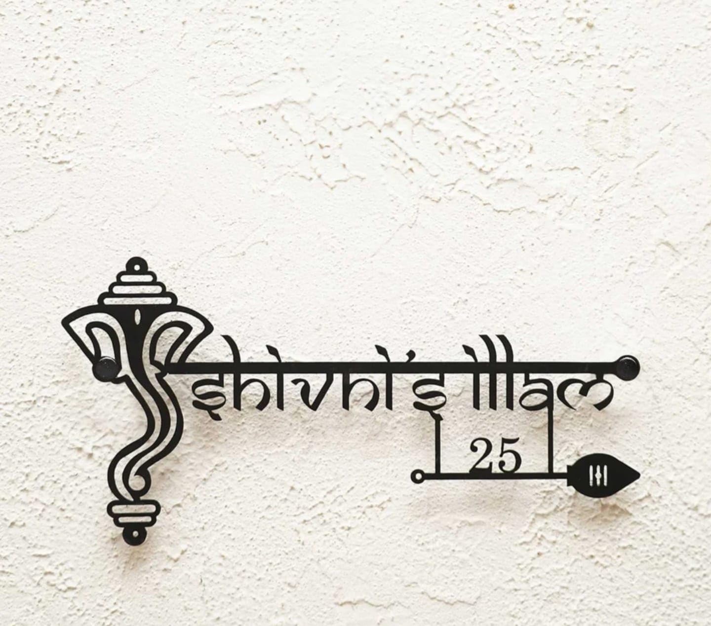 The C A F Customized Stainless Steel Ganesha Waterproof Name Plate ...