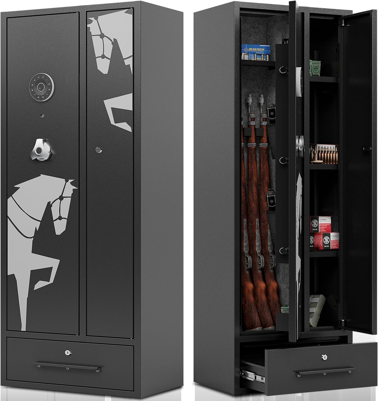 Amazon.com: KAER [ 2024 New 10-14 Gun Safe,Rifle Gun Safes for Home ...