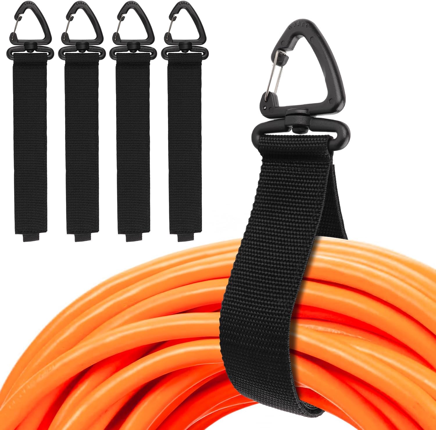 4pc ALAZCO Heavy-Duty Cord Organizer Adjustable With Carry Strap Handle ...