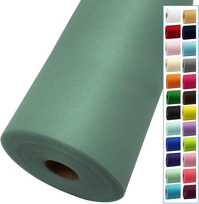 Amazon.com: Sage Green Tulle Fabric Rolls 54 Inch by 40 Yards Tulle ...