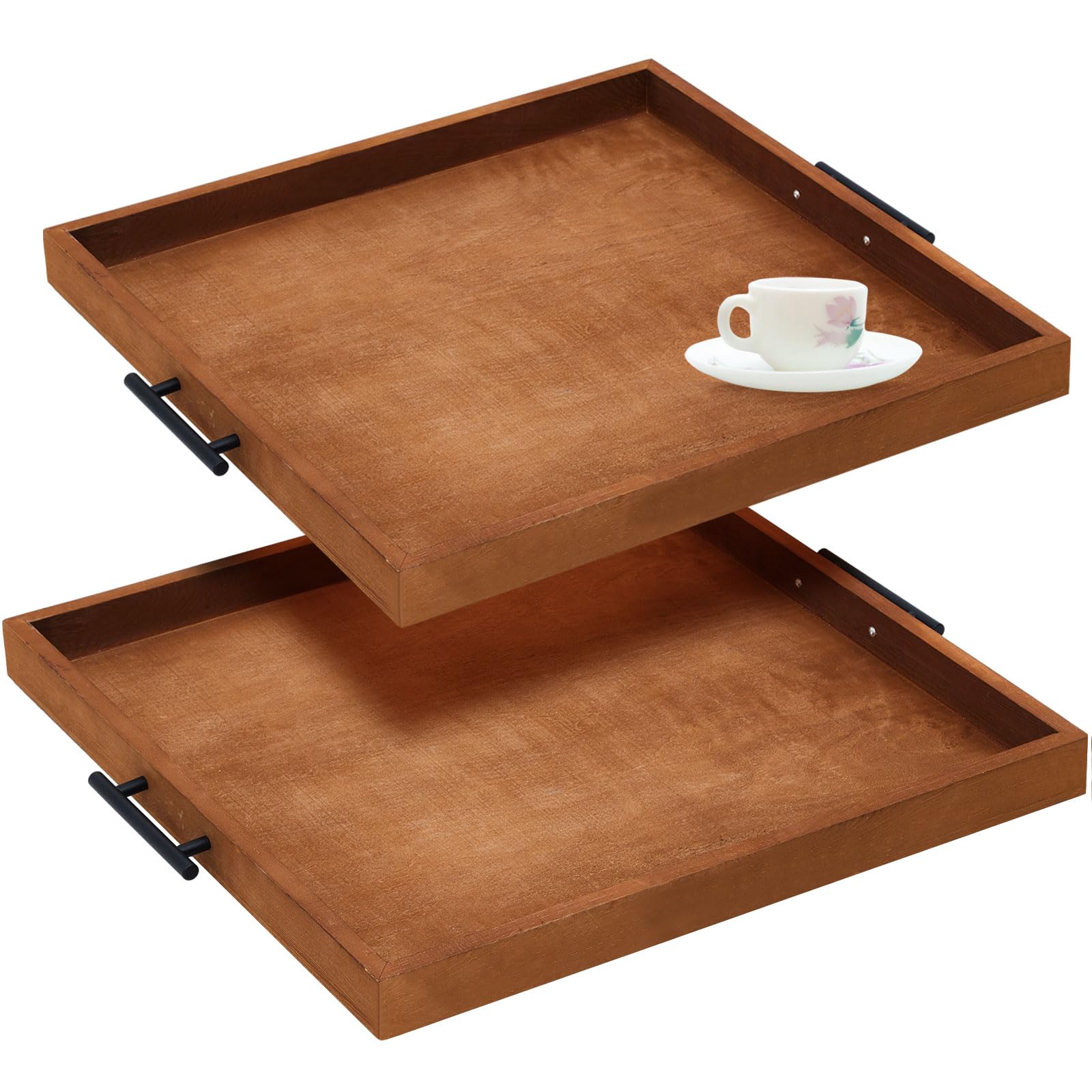 Amazon.com: Zhehao 2 Pcs 23"+21" Extra Large Square Ottoman Table Tray ...